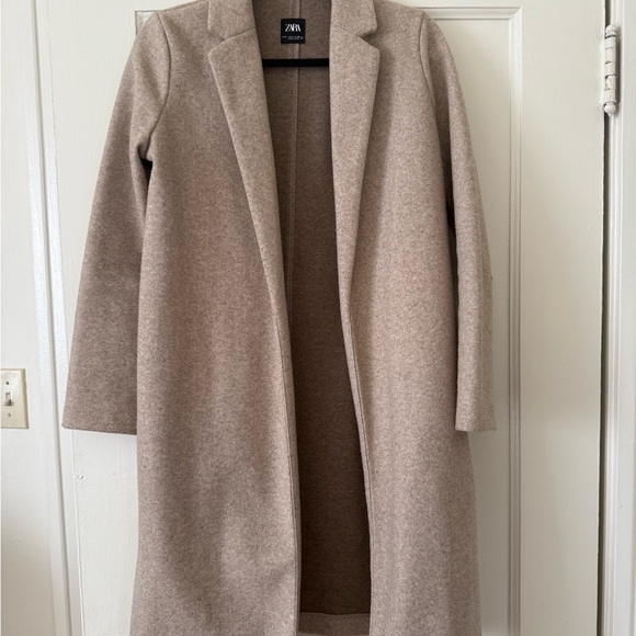 Zara | Jackets & Coats | Zara Long Coat Sand | Poshmark